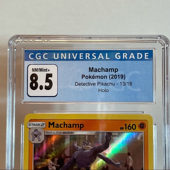 Pokemon | Toys | Pokmon Card Detective Pikachu Cgc Graded Holo Machamp ...